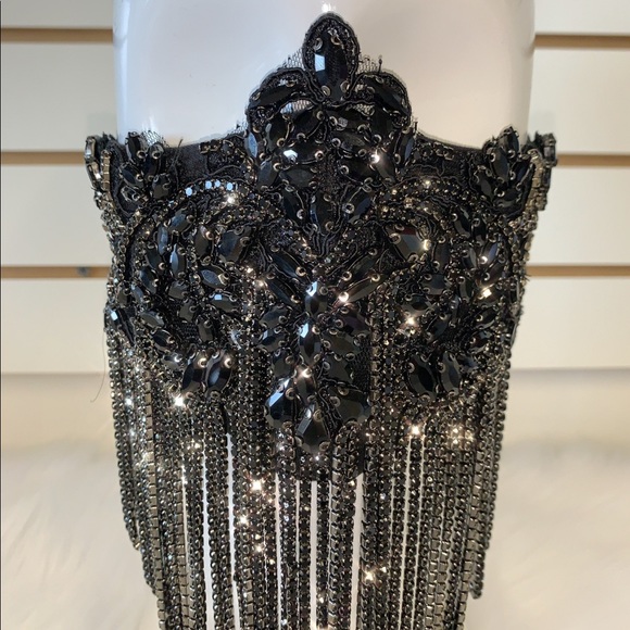 Accessories | Extravagant Black Rhinestone Bedazzled Face Mask | Poshmark